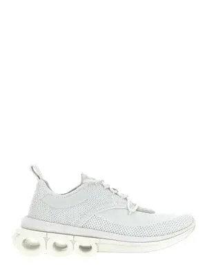 FERRAGAMO Mina Synthetic Knit Sneakers - White