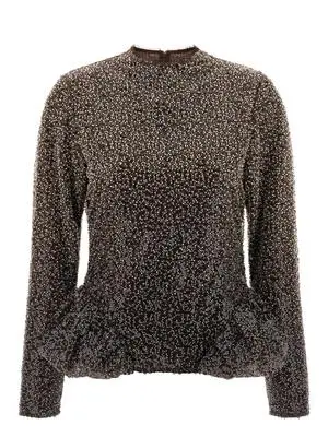 ROTATE BY BIRGER CHRISTENSEN Sequin Top - Beige