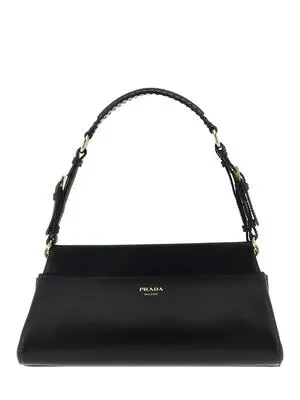 Prada PRADA Nappa Leather Shoulder Bag Black
