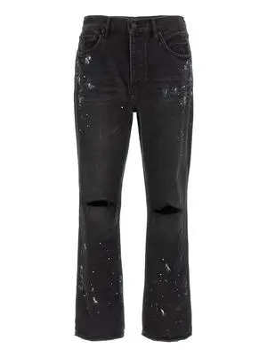 PURPLE BRAND P011 Knee Slit Paint Denim Jeans - Black