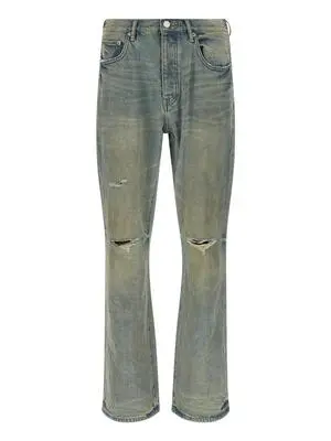 PURPLE BRAND P026 Dirty Fade Rip Boot Jeans - Light Blue