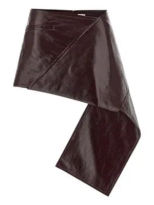 COURREGES 'fold Vinyl Mini' Skirt Bordeaux