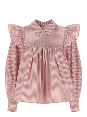 GANNI GANNI Striped Cotton Blouse