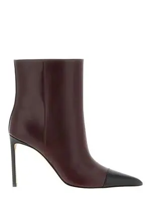 FRANCESCO RUSSO Leather Ankle Boots - Bordeaux