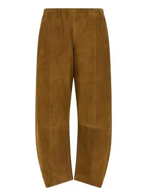 Khaite KHAITE Clover Suede Pants Brown