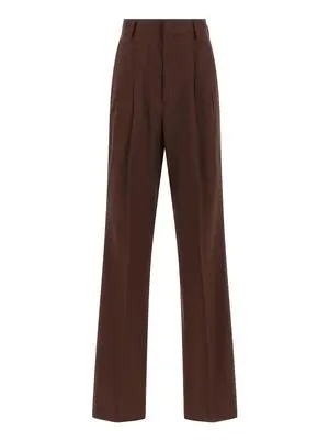 ARMARIUM Clelia Light Virgin Wool Trousers - Brown