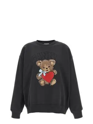 GANNI Orso Organic Cotton Sweatshirt - Black