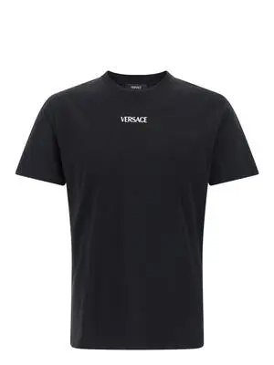 Versace Logo' T-shirt - Black