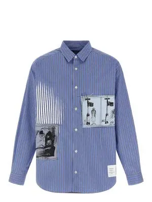 COMME DES GARҪONS HOMME Patch Striped Shirt - Blue