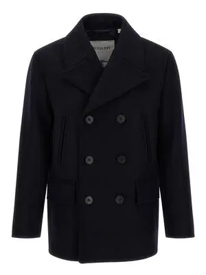 Burberry Shelborne Wool Coat - Blue