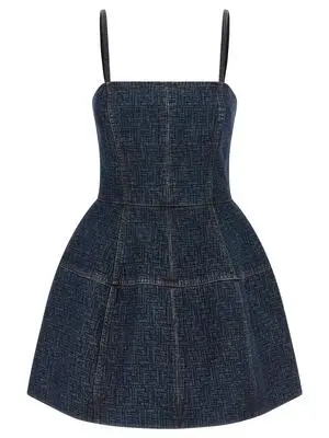 FENDI FENDI FF Quilted Denim Mini Dress