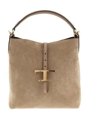 TOD'S T Timeless Mini Bucket Bag - Beige