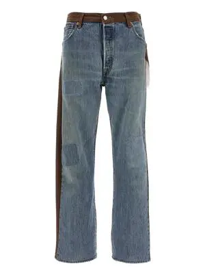 B Sides Vintage Straight Rework Halfsie Jeans - Blue