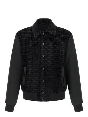 Balmain Velvet Bomber Jacket - Black