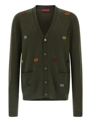 GUCCI GUCCI GG Intarsia Cashmere Cardigan