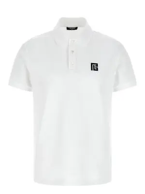 Balmain Embroidery Polo Shirt - White/black