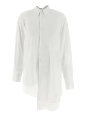 Comme Des Garçons Asymmetric Hem Cotton Shirt - White