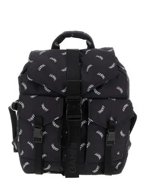 GANNI Re-tech Technical Fabric Backpack - Black