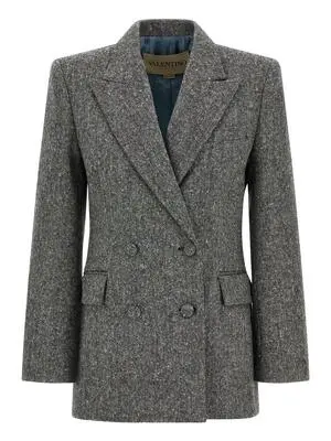 VALENTINO VALENTINO GARAVANI Bottonato Natte Double-Breasted Blazer
