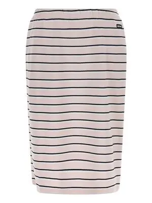 ROTATE BY BIRGER CHRISTENSEN ROTATE BIRGER CHRISTENSEN Striped Stretch Cotton Midi Skirt Pink