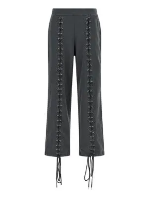 ROTATE BY BIRGER CHRISTENSEN Lacing Fleece Pants - Gray