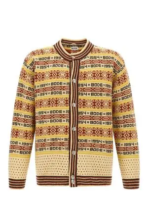 BODE Marzipan Jacquard Wool Cardigan - Multi