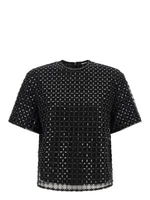 ROTATE BY BIRGER CHRISTENSEN Beaded Oversize Top - Black