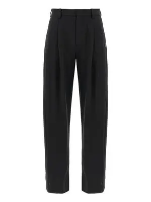 Moncler Wool Blend Pleated Trousers - Black