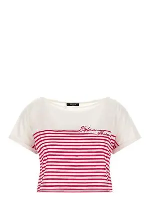 Balmain Striped Cotton Jersey Marinière T-shirt - Fuchsia