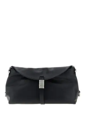 Pinko Leather Saddle Baguette Shoulder Bag - Black