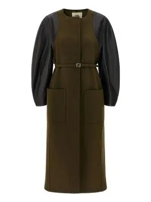 Fendi Wool Felt Overcoat - Green