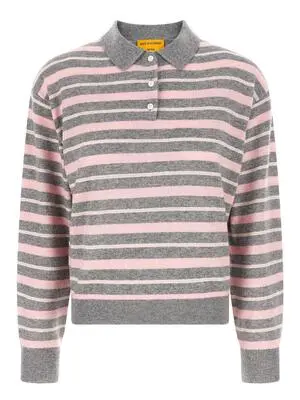 Guest In Residence Collegiate Stripe Cashmere Polo Sweater - Multi