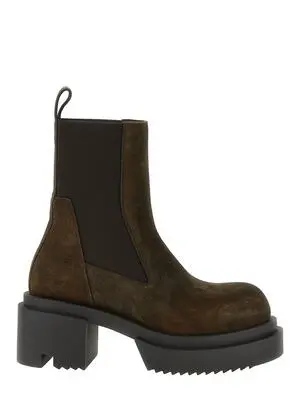Rick Owens RICK OWENS Beatle Bogun Suede Ankle Boots Brown