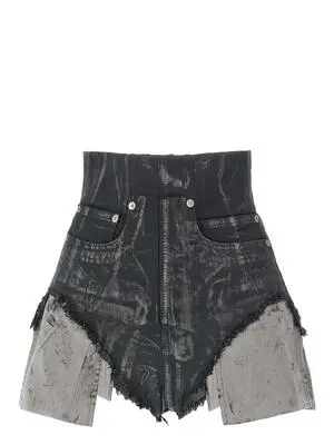 Rick Owens Coated Cotton Blend Dirt Cutoffs Shorts - Brown