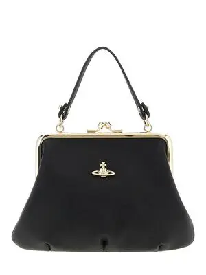 VIVIENNE WESTWOOD Saffiano Leather Granny Frame Handbag - Black