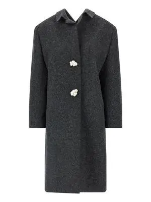 Prada Shetland Wool Coat - Gray