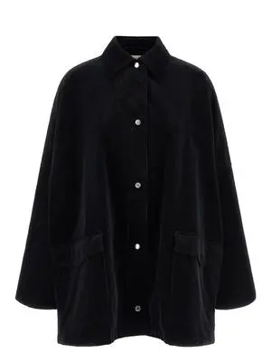 TOTEME Velvet Overshirt - Black