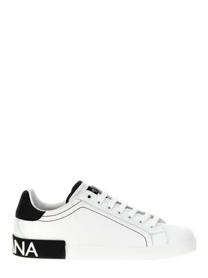 Dolce & Gabbana DOLCE & GABBANA Portofino Leather Sneakers White/black