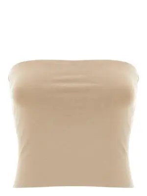 Brunello Cucinelli BRUNELLO CUCINELLI Stretch Cotton Bandeau Top Beige