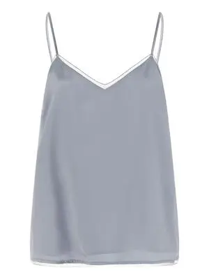 Fabiana Filippi Silk-effect Lingerie Top - Light Blue