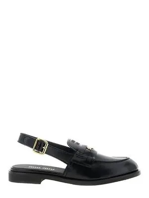Miu Miu MIU MIU Penny Loafer Mules Black