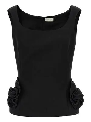 Magda Butrym Sleeveless Silk Blend Blouse - Black