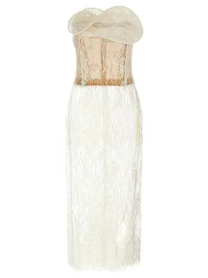 Magda Butrym 16 Lace Midi Dress - White