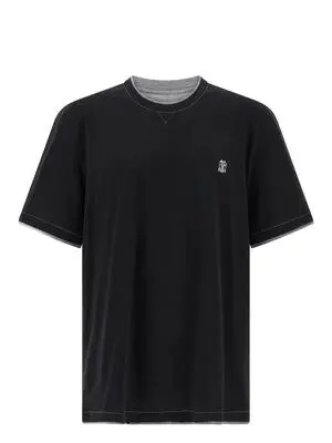 Brunello Cucinelli Double Layer T-shirt - Black