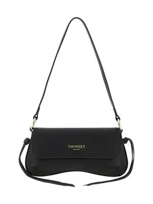 Twin-set Leather Shoulder Bag Black