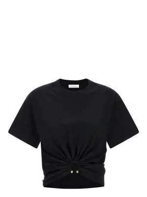 Rabanne Piercing Cotton T-shirt - Black