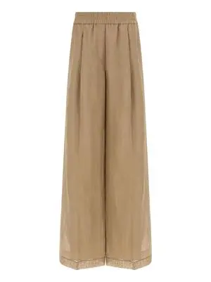 BRUNELLO CUCINELLI BRUNELLO CUCINELLI Cotton Organza Wide Leg Pants