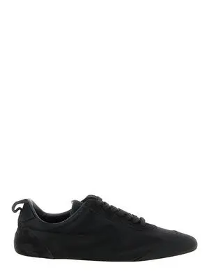 JIL SANDER Etage Satin And Suede Sneakers - Black