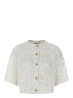 Brunello Cucinelli Dazzling Cable Cardigan - White