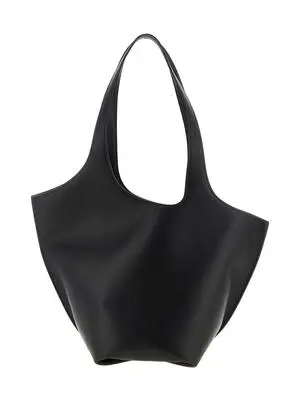 Attico La Scoop Leather Shoulder Bag - Black